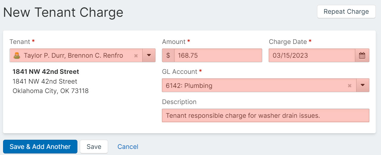 New Tenant Charge – Hometown Realty